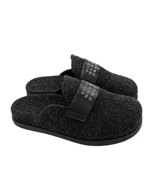 MAISON MARGIELA Logo-embellished Round-toe Mules - No