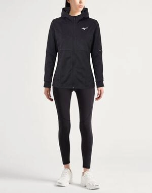 Mizuno Polyester Hooded Jacket - Black