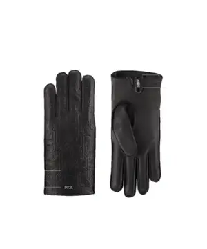 Dior Logo Gloves - Black