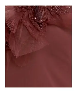 Blumarine Georgette Long Dress With Flowers