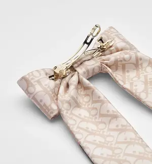 Dior Infini Tartan Twist Bow Barrette