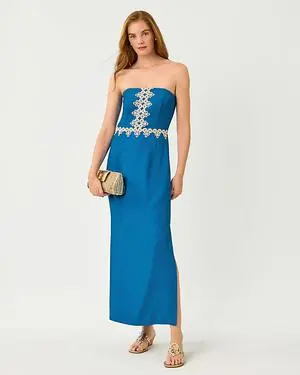 Lilly Pulitzer® Kristella Strapless Maxi Dress - Blue