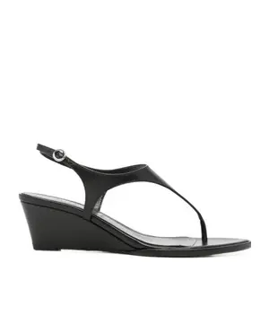 AeydĒ Roose Leather Wedge Sandals - Black