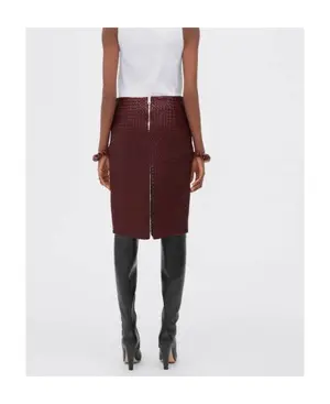 Bottega Veneta Knitted Leather Skirt