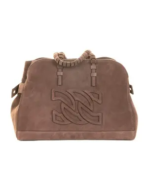 Casadei Park Avenue Velour Bag - Light Brown