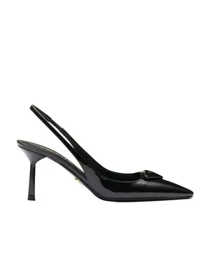 Prada Logo-plaque Pointed-toe Pumps