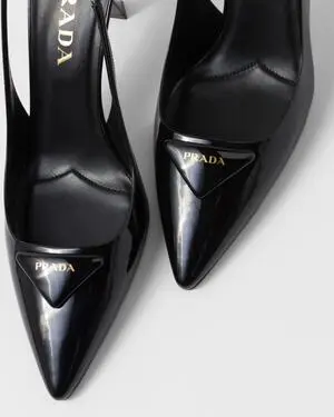 Prada Logo-plaque Pointed-toe Pumps