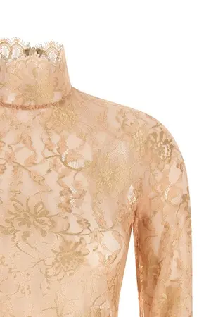 Valentino Garavani Sequined Lace High-neck Bodysuit - No