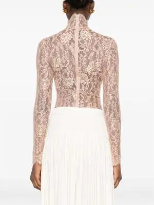 Valentino Garavani Sequined Lace High-neck Bodysuit - No