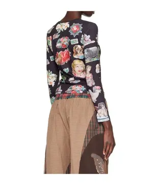 CHOPOVA LOWENA Snippets Fitted Jersey T-shirt
