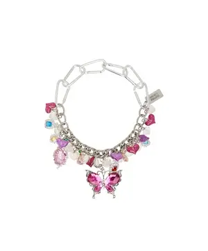 CHOPOVA LOWENA Fly My Love Carabiner Necklace - Pink