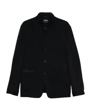 Zegna Navy-blue Oasi-cashmere Il Conte Jacket - Navy Blue
