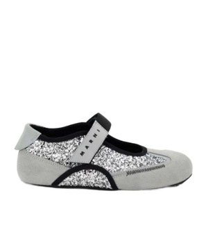 Marni Logo Ballet Flats - Gray
