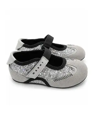 Marni Logo Ballet Flats - Gray
