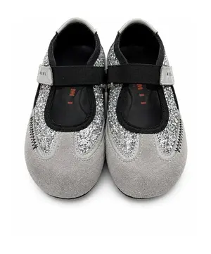 Marni Logo Ballet Flats - Gray