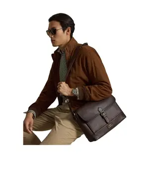 Polo Ralph Lauren Pebbled Leather Messenger Bag