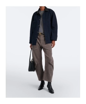 NILI LOTAN Shon Cotton-blend Tubular Casual Trousers - Grey