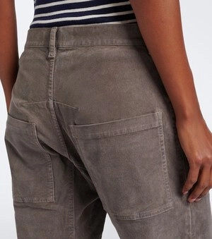 NILI LOTAN Shon Cotton-blend Tubular Casual Trousers - Grey