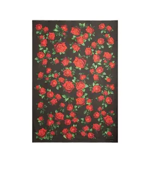 Dolce & Gabbana Dolce Gabbana Rose Print Fringed Scarf