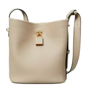 Tory Burch Lock Slim Bucket Bag - Light Stone