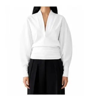 Jacquemus V-neck Fitted Waist Shirt - White