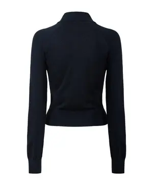 Givenchy Collared Half-button Long Sleeve Knit Top