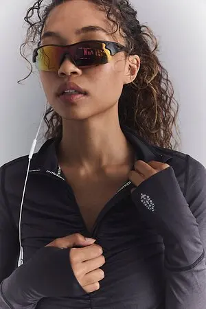 Free People Tempo Half Zip Top - Black