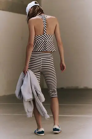Free People Striped Halter Top And Capri Set