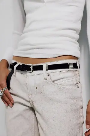 Free People Millie Microslim Belt - Black