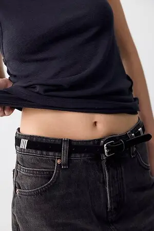 Free People Millie Microslim Belt - Black