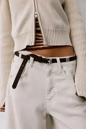 Free People Millie Microslim Belt - Espresso
