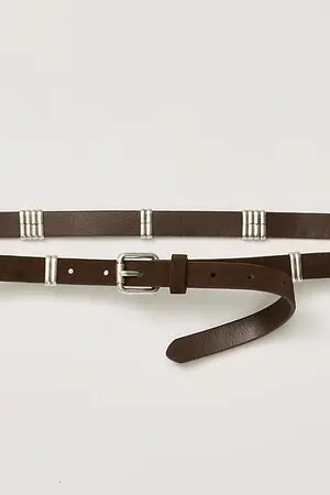 Free People Millie Microslim Belt - Espresso