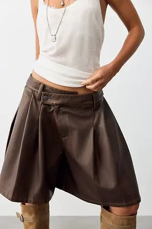 Free People Porter Crossover Vegan Trouser Shorts