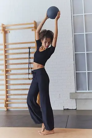 Free People Quick Step Ribbed Bubble Pant - Black