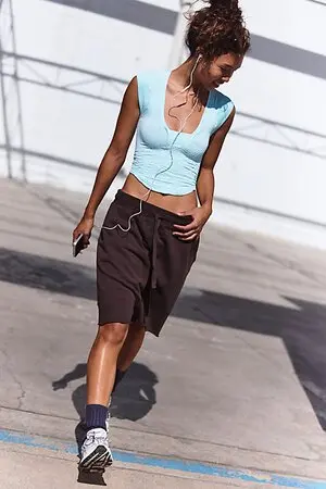 Free People Cropped Top - Frosty