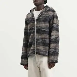 Our Legacy Woods Check Lofty Wool Full Zip Hood