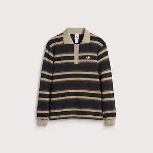 Adidas Striped Polo Knit Jumper Black