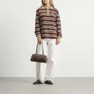 Adidas Striped Polo Knit Jumper - Shadow Red