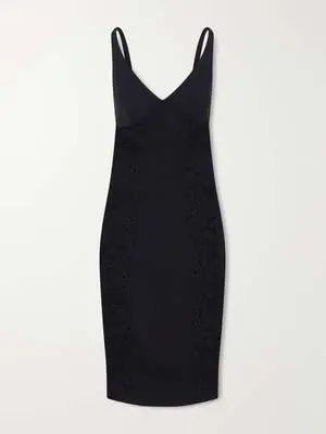 Stella McCartney Lace-trimmed Stretch-cady Mini Dress