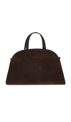 Tory Burch Romy Suede Bauletto Bag In Chocolate