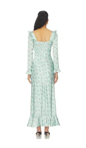 MAUDE CLUB Florence Satin Midi Dress