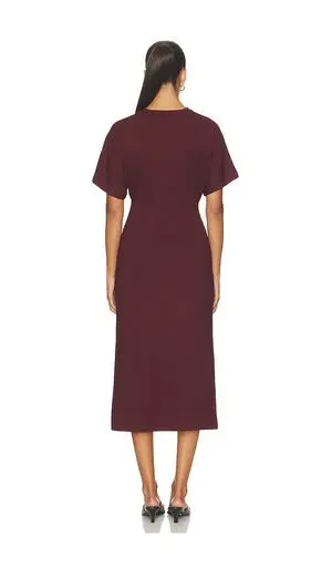 Vince Short Sleeve Side Ruched Dress - Black Rose
