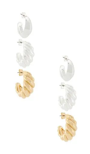 Ettika Two-tone Essential Hoop Set