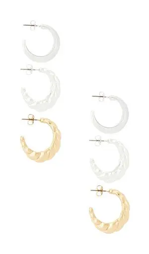 Ettika Two-tone Essential Hoop Set
