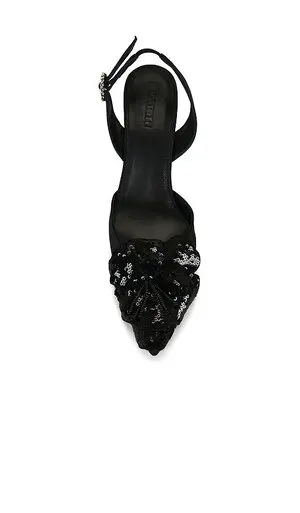 ROTATE BY BIRGER CHRISTENSEN Slingback High Heel Flower Satin Mule