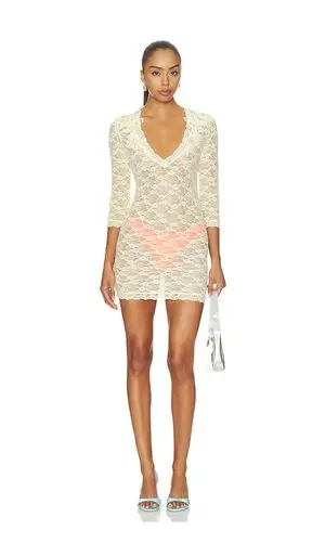 JADED LONDON 3/4 Sleeve Lace Dress - Yellow