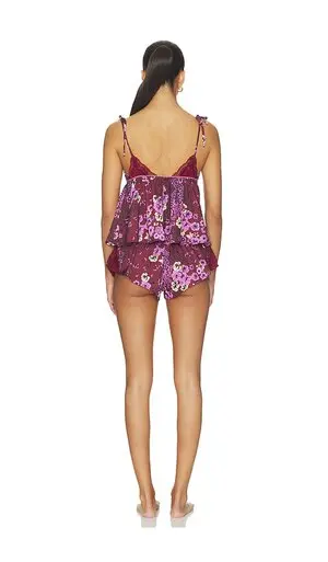 Free People X Intimately Up At Dawn Sleep Set In Burgundy