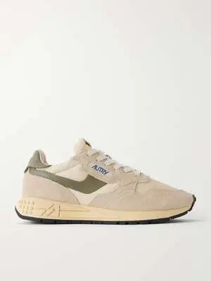 AUTRY Reelwind Low Leather And Suede-trimmed Mesh And Shell Sneakers - Ecru