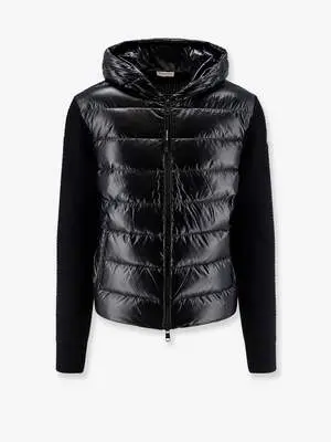 Moncler Nylon Jacket With Wool And Cashmere Blend Sleeves