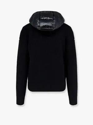 Moncler Nylon Jacket With Wool And Cashmere Blend Sleeves